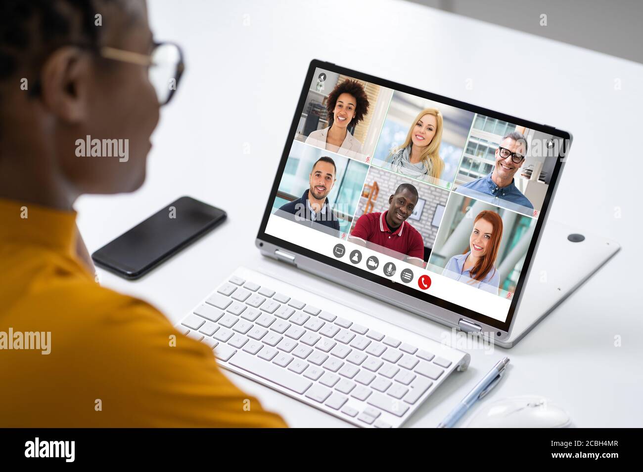 Online Video Conference Webinar Call. Business Meeting Stock Photo - Alamy