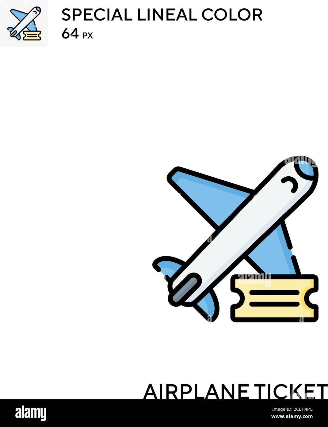 Airplane ticket special lineal color vector icon. Airplane ticket icons ...