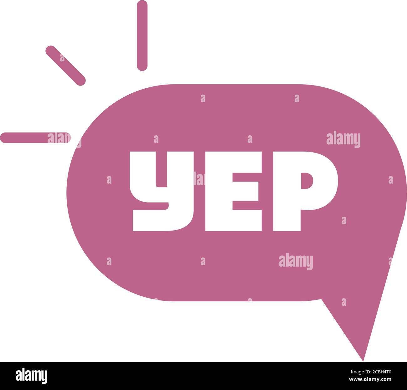 slang bubbles, yep speak bubble, over white background, flat icon ...