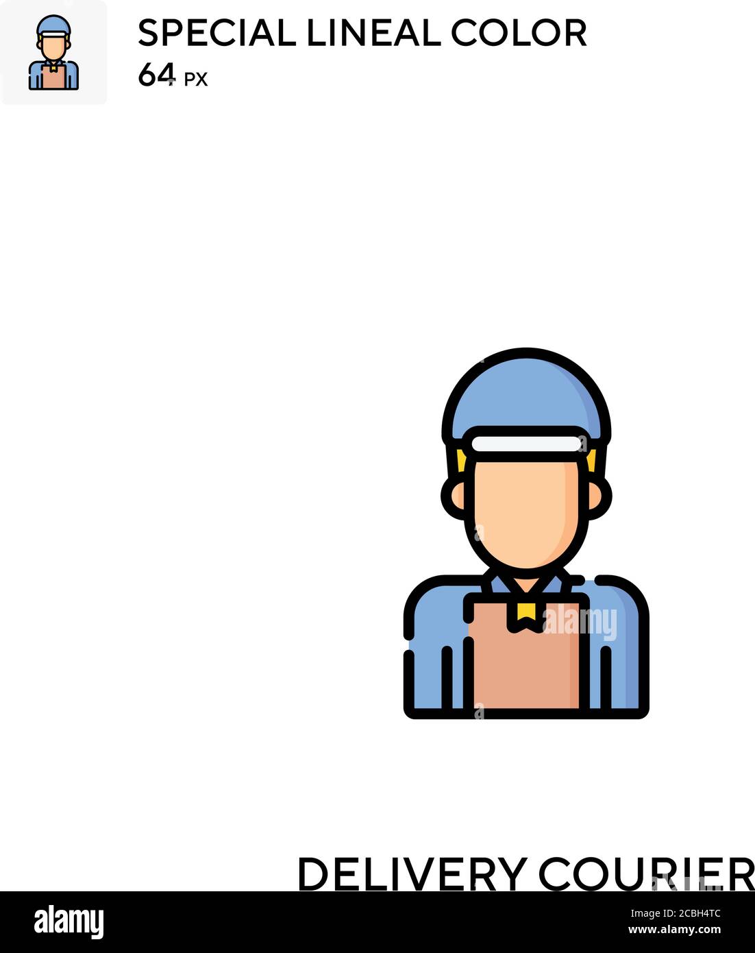 Delivery courier special lineal color vector icon. Delivery courier ...