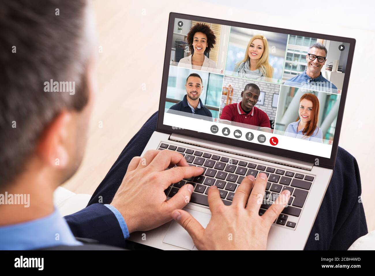Video Conferencing Business Meeting Chat. Videoconference Elearning ...