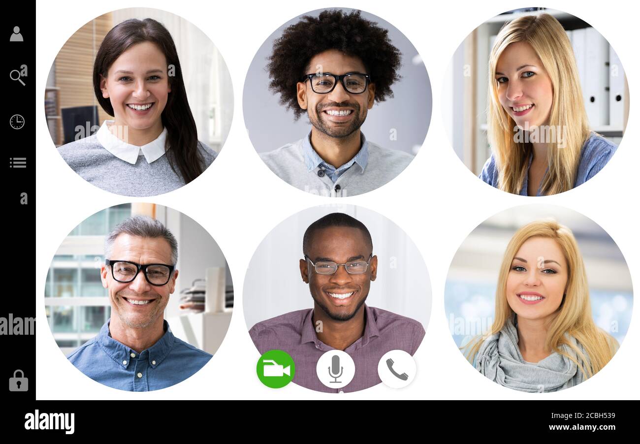 Online Video Conference Meeting Group Call Screen Stock Photo - Alamy