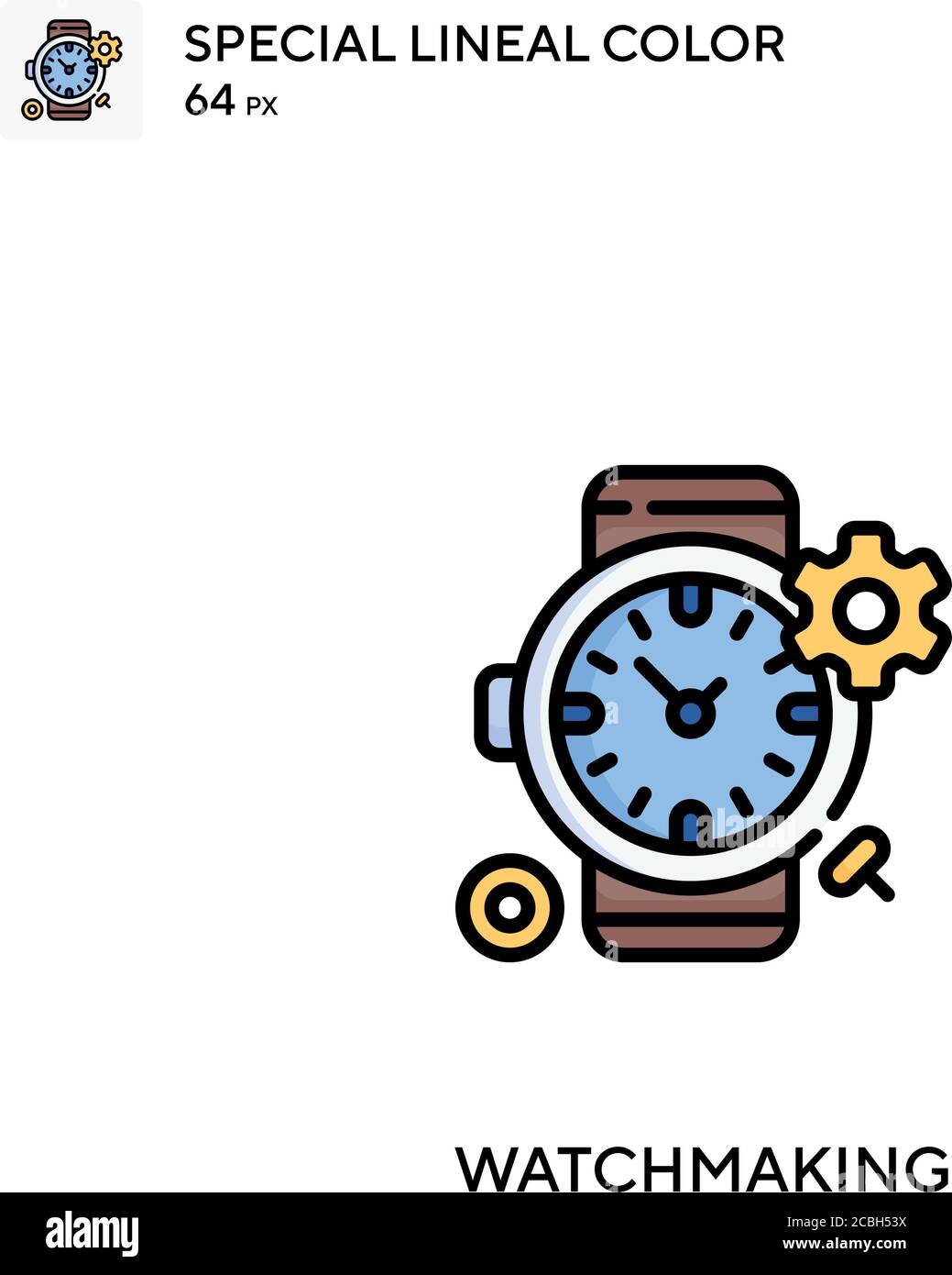 Watchmaking special lineal color vector icon. Watchmaking icons for ...