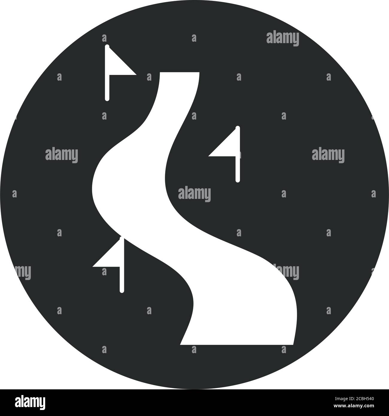 road flags tracking competition block and flat icon vector illustration ...