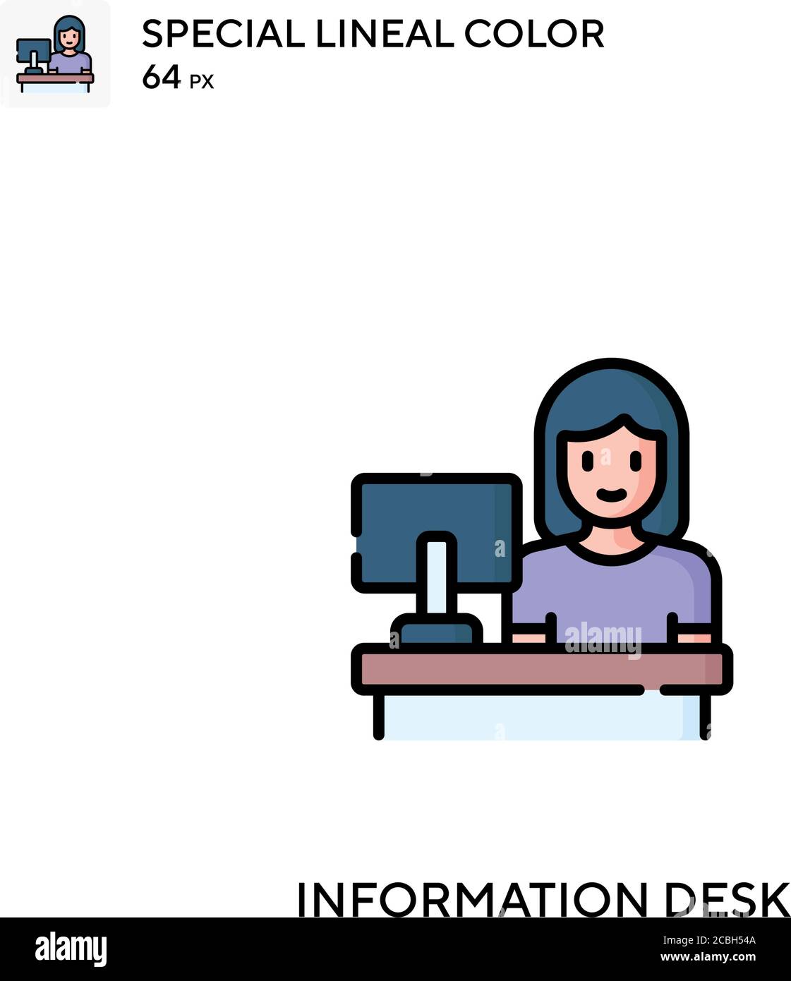 Information desk special lineal color vector icon. Information desk ...