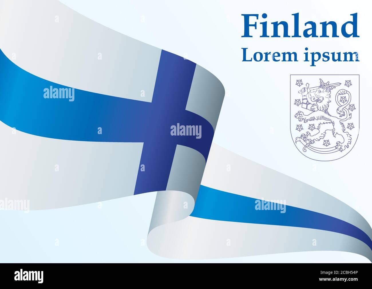 Flag of Finland, Republic of Finland. Bright, colorful vector ...