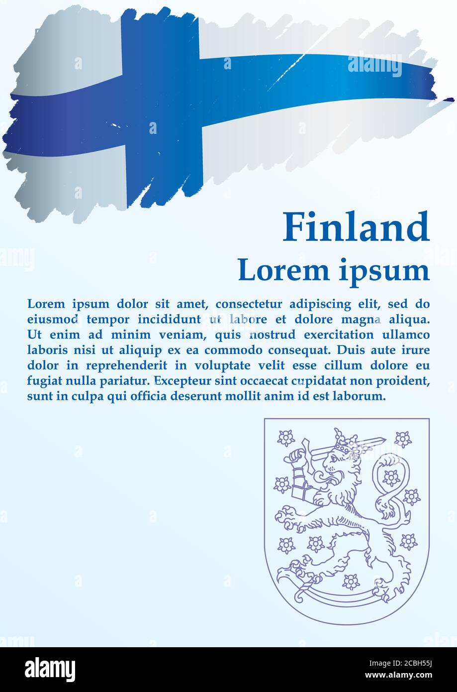 Flag of Finland, Republic of Finland. Bright, colorful vector ...