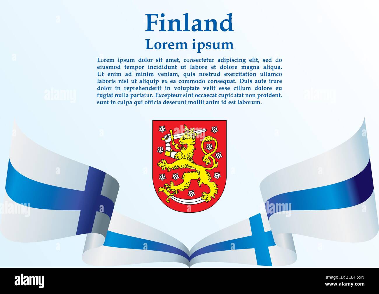 Flag of Finland, Republic of Finland. Bright, colorful vector ...