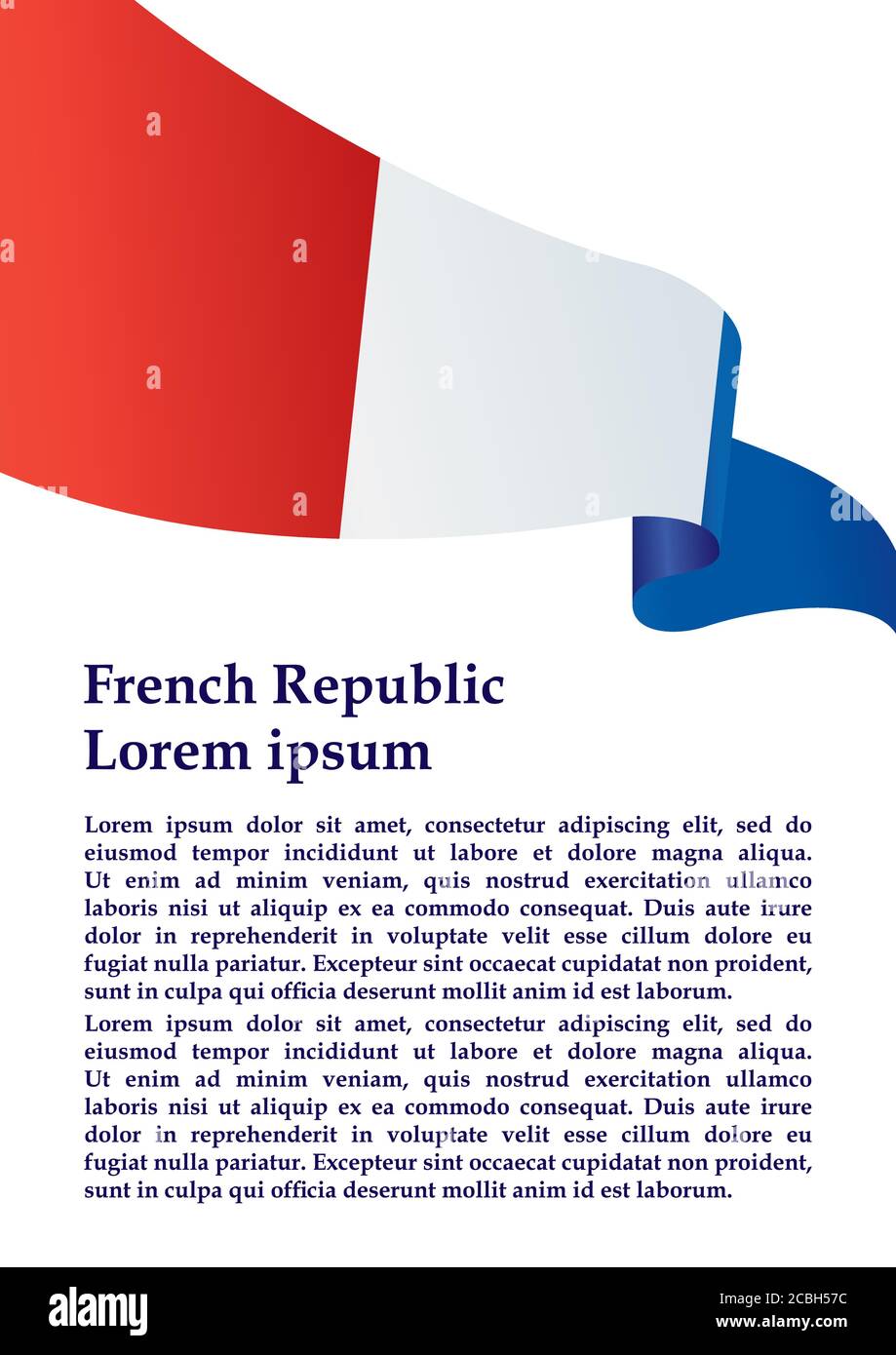 Flag of France, French Republic. Template for award design, an official ...