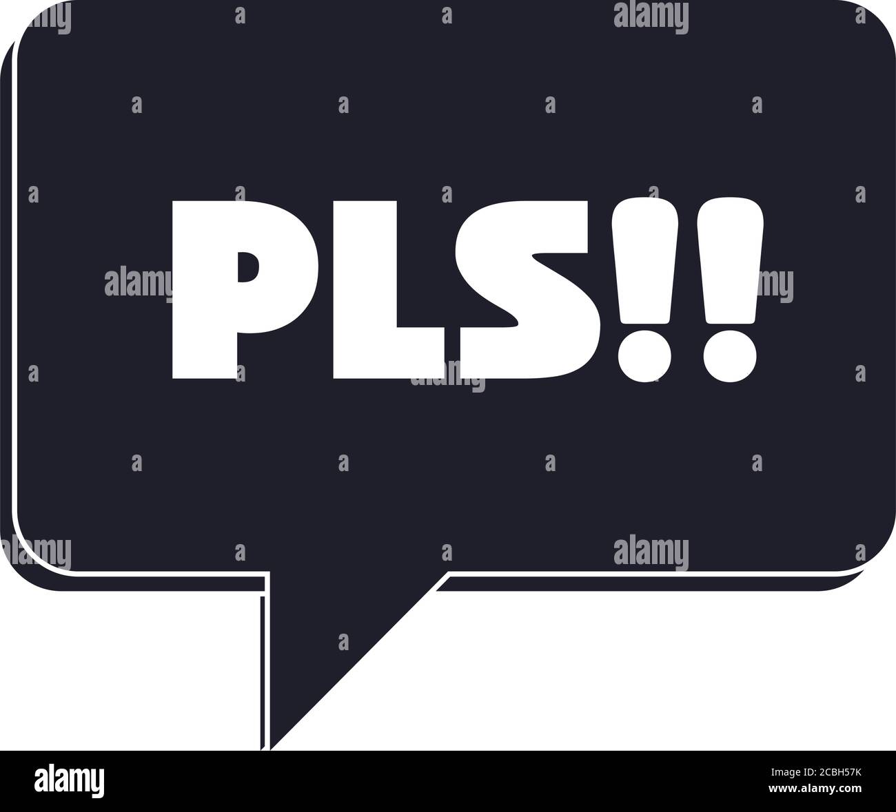 slang bubbles, pls expression over white background, silhouette icon ...