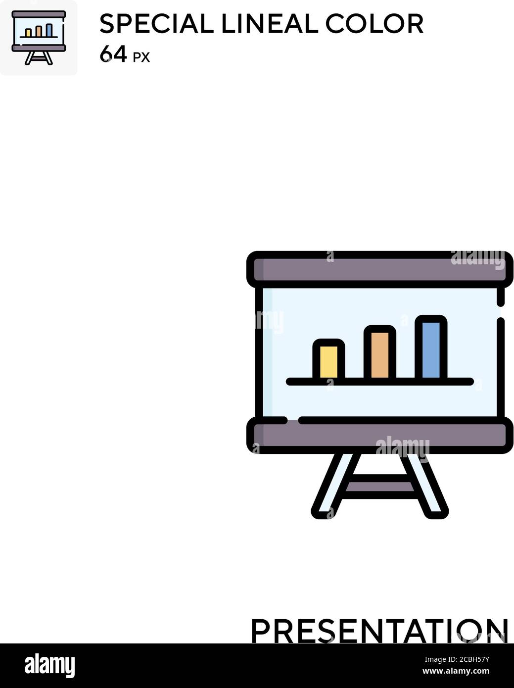 Presentation special lineal color vector icon. Presentation icons for ...