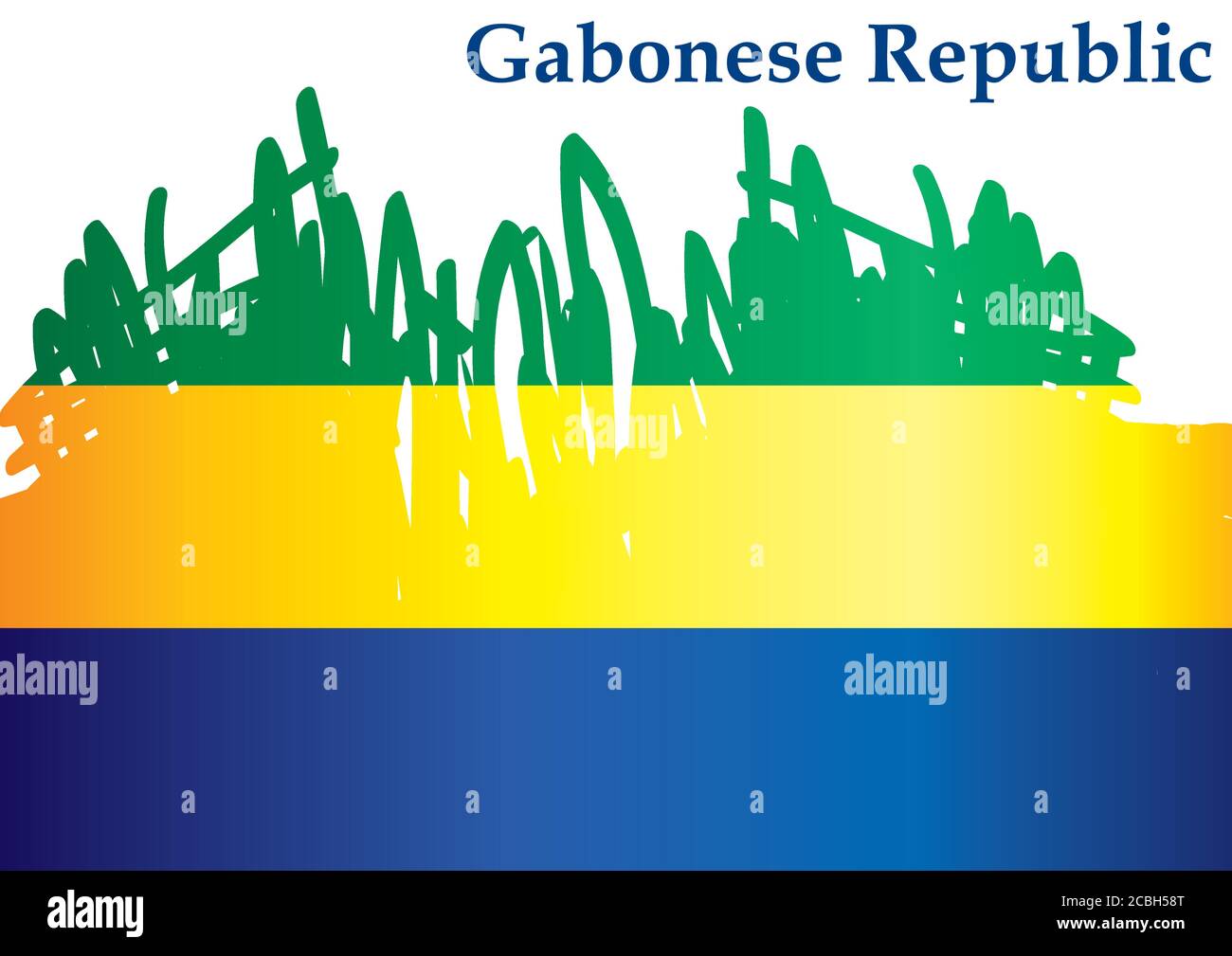 Flag of Gabon, Gabonese Republic. Template for award design, an ...