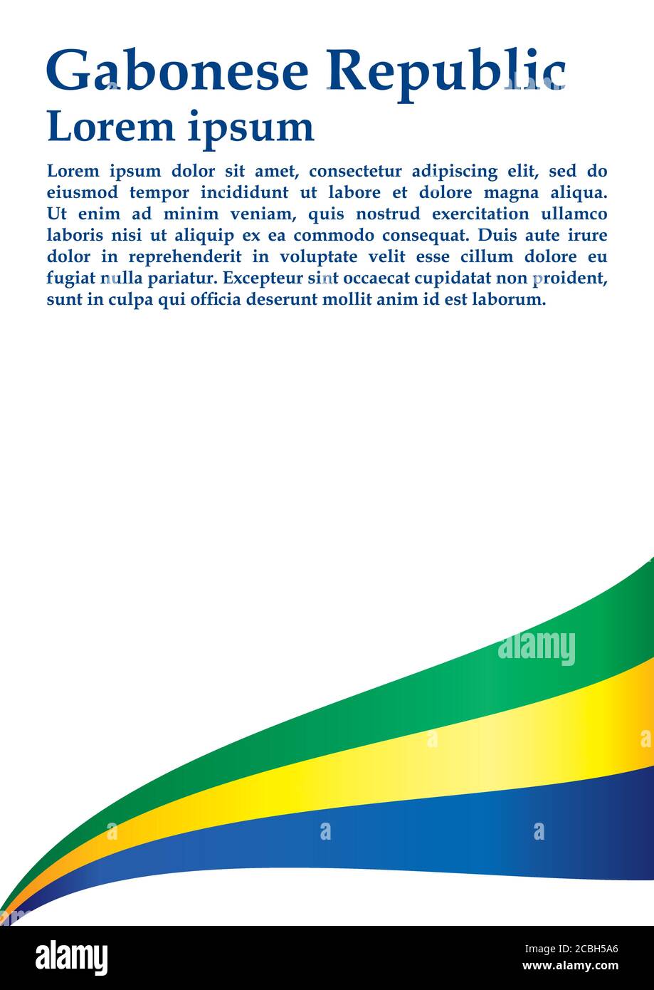 Flag of Gabon, Gabonese Republic. Template for award design, an ...