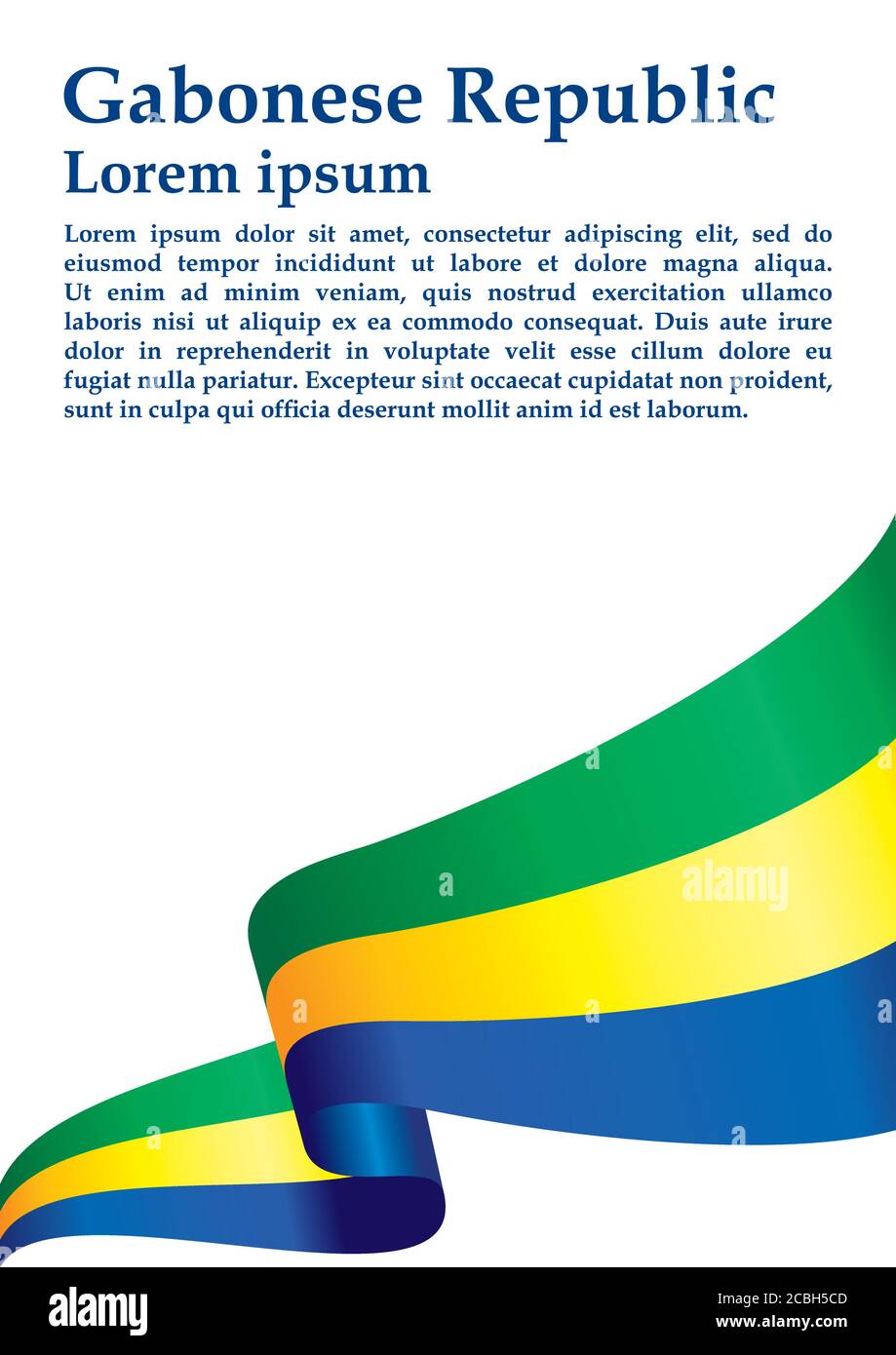 Flag of Gabon, Gabonese Republic. Template for award design, an ...