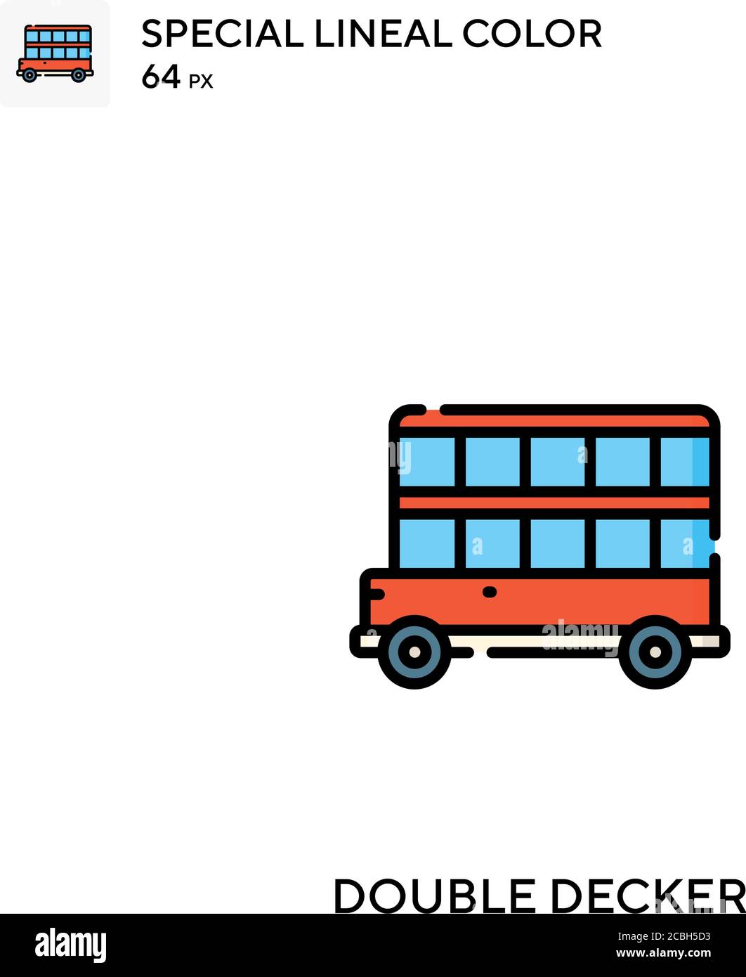 Double decker special lineal color vector icon. Double decker icons for ...