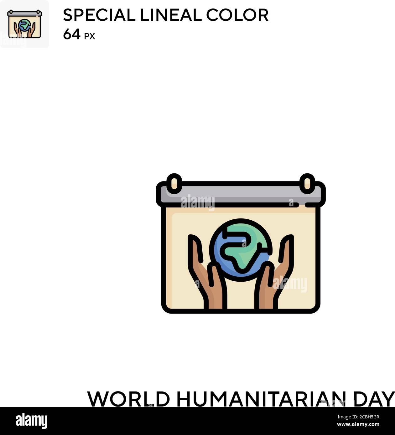 World humanitarian day special lineal color vector icon. World ...
