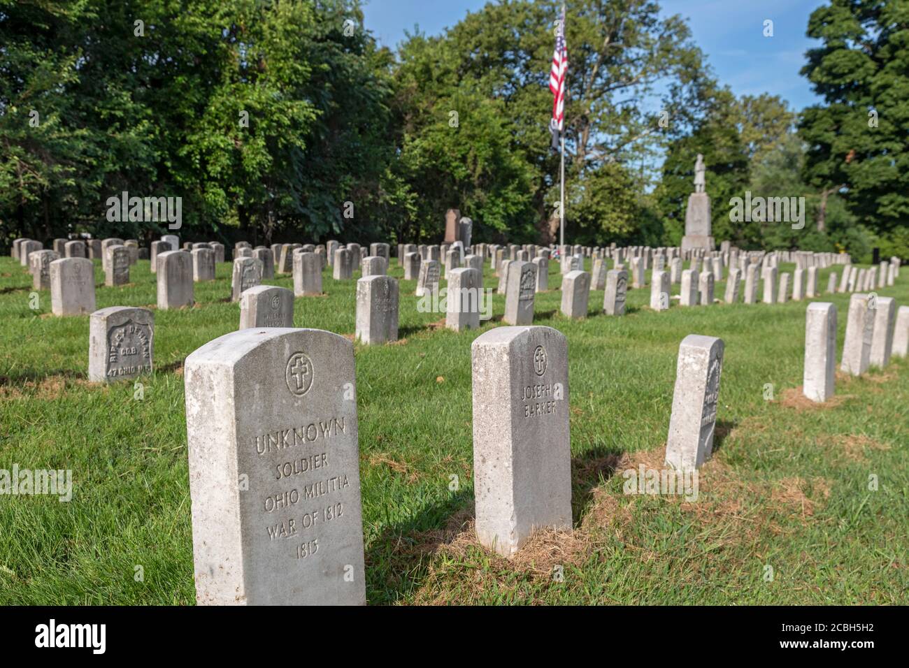 Detroit, Michigan - U.S. Army graves in Woodmere Cemetery, including an ...
