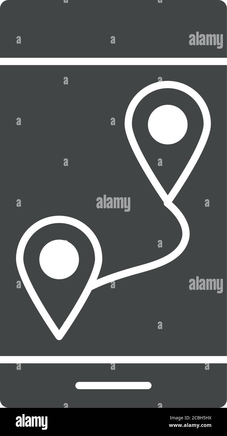 running race smartphone tracking gps pointer navigation silhouette icon ...