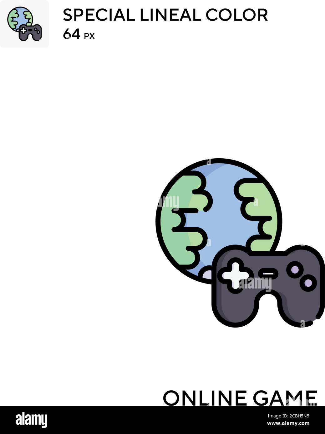 Online game special lineal color vector icon. Online game icons for ...