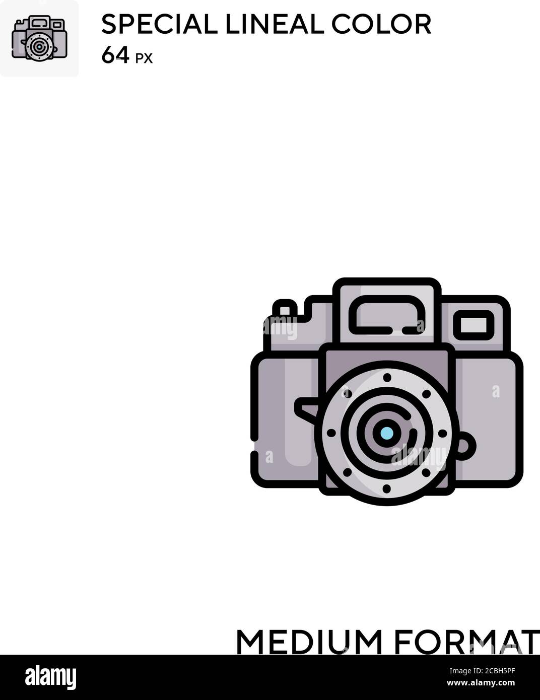 Medium format special lineal color vector icon. Medium format icons for ...