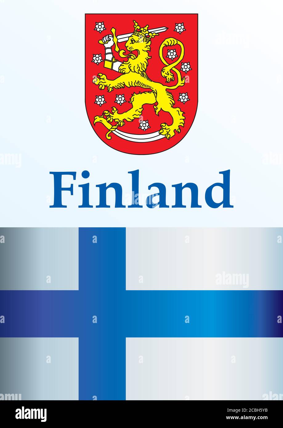 Flag of Finland, Republic of Finland. Bright, colorful vector ...