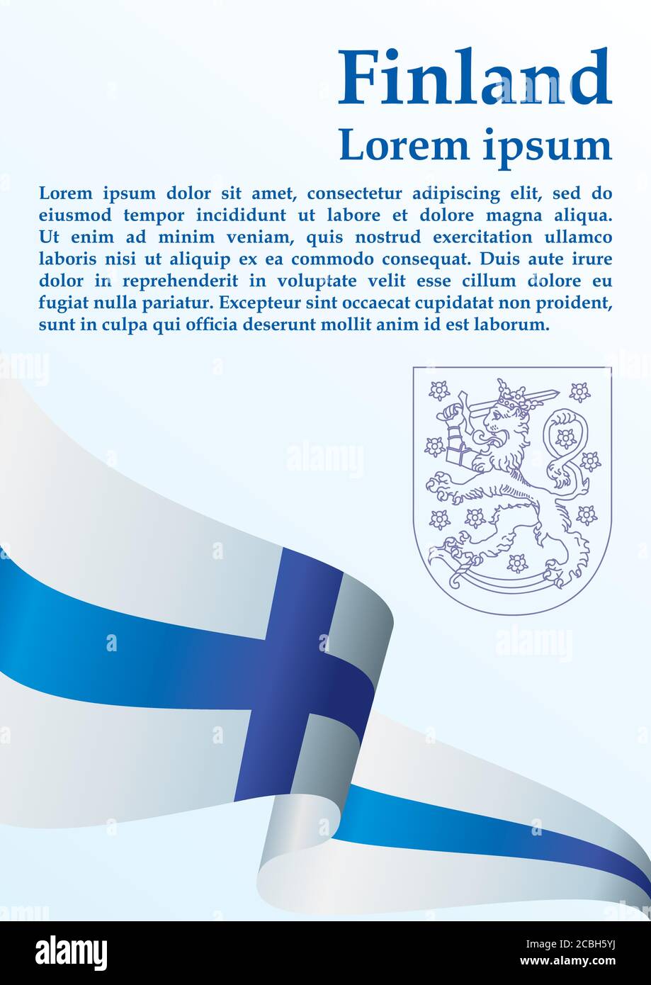 Flag of Finland, Republic of Finland. Bright, colorful vector ...