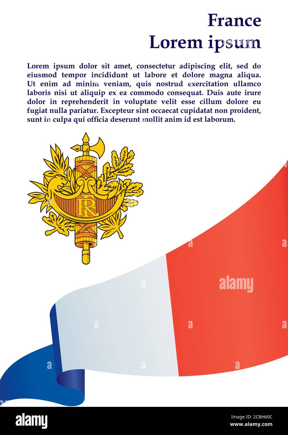 Flag of France, French Republic. Template for award design, an official ...