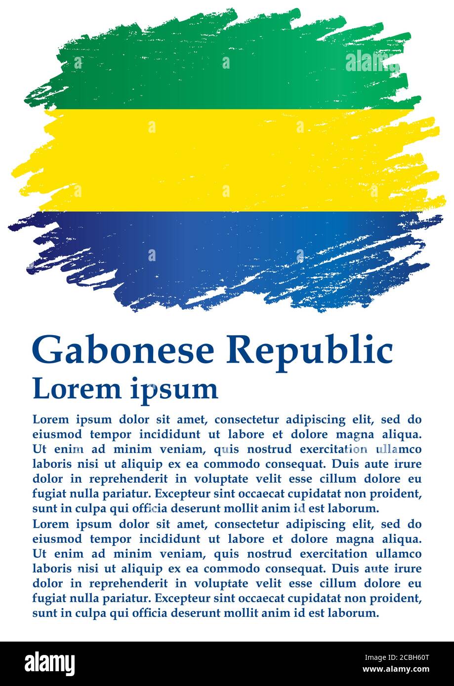 Flag of Gabon, Gabonese Republic. Template for award design, an ...