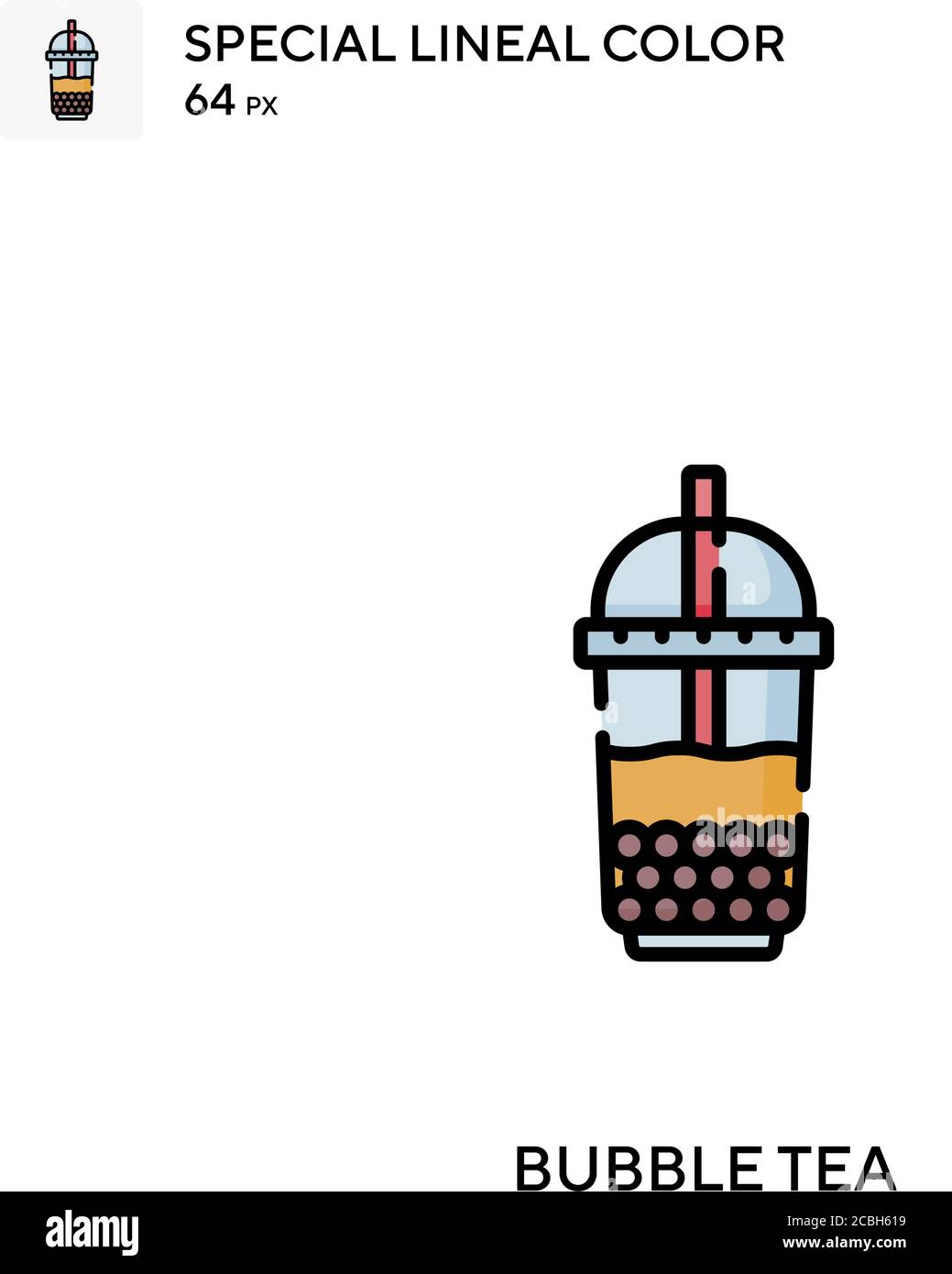 Bubble tea special lineal color vector icon. Bubble tea icons for your business project Stock ...