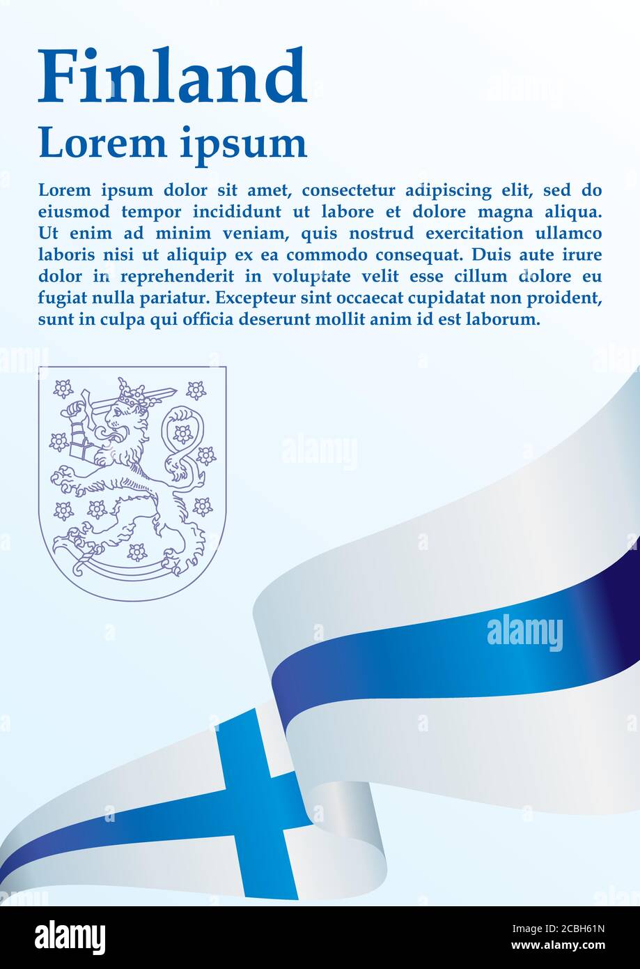 Flag of Finland, Republic of Finland. Bright, colorful vector ...