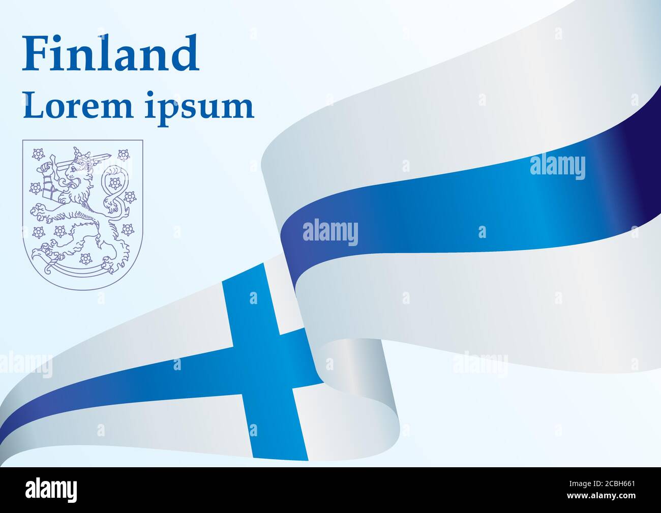Flag of Finland, Republic of Finland. Bright, colorful vector ...