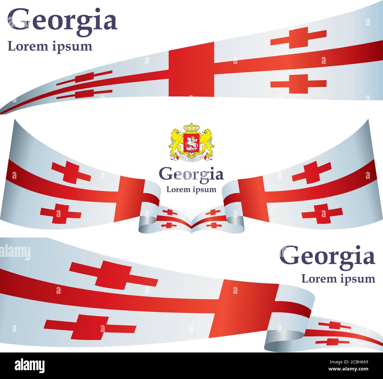 Flag of Georgia, Five Cross Flag. Template for award design, an ...
