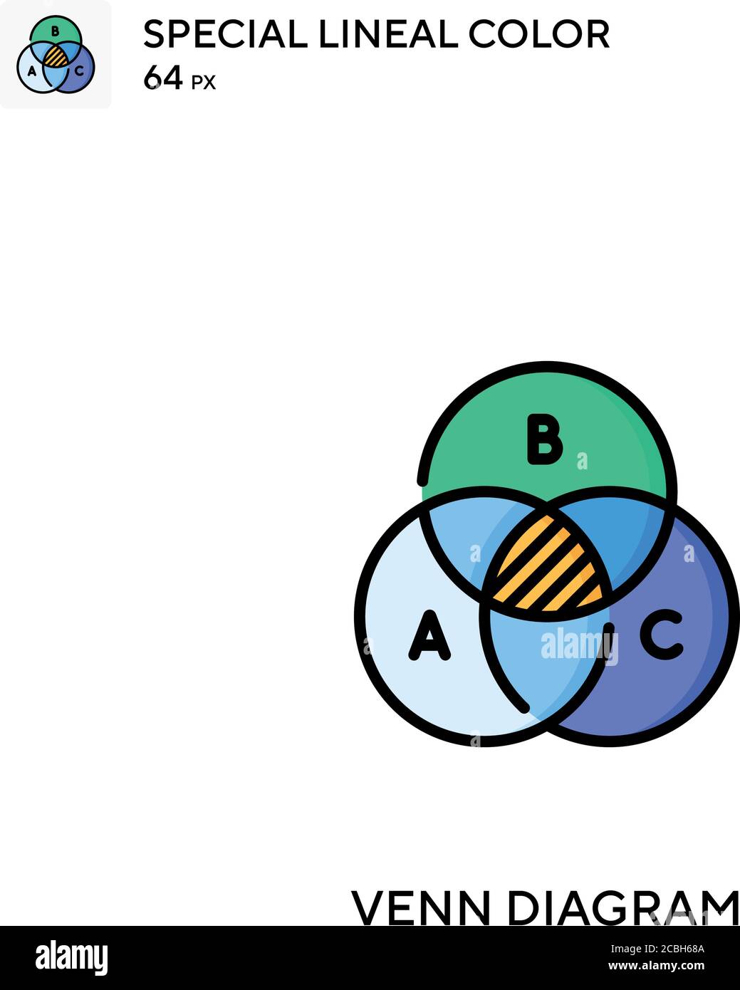 Venn diagram special lineal color vector icon. Venn diagram icons for ...