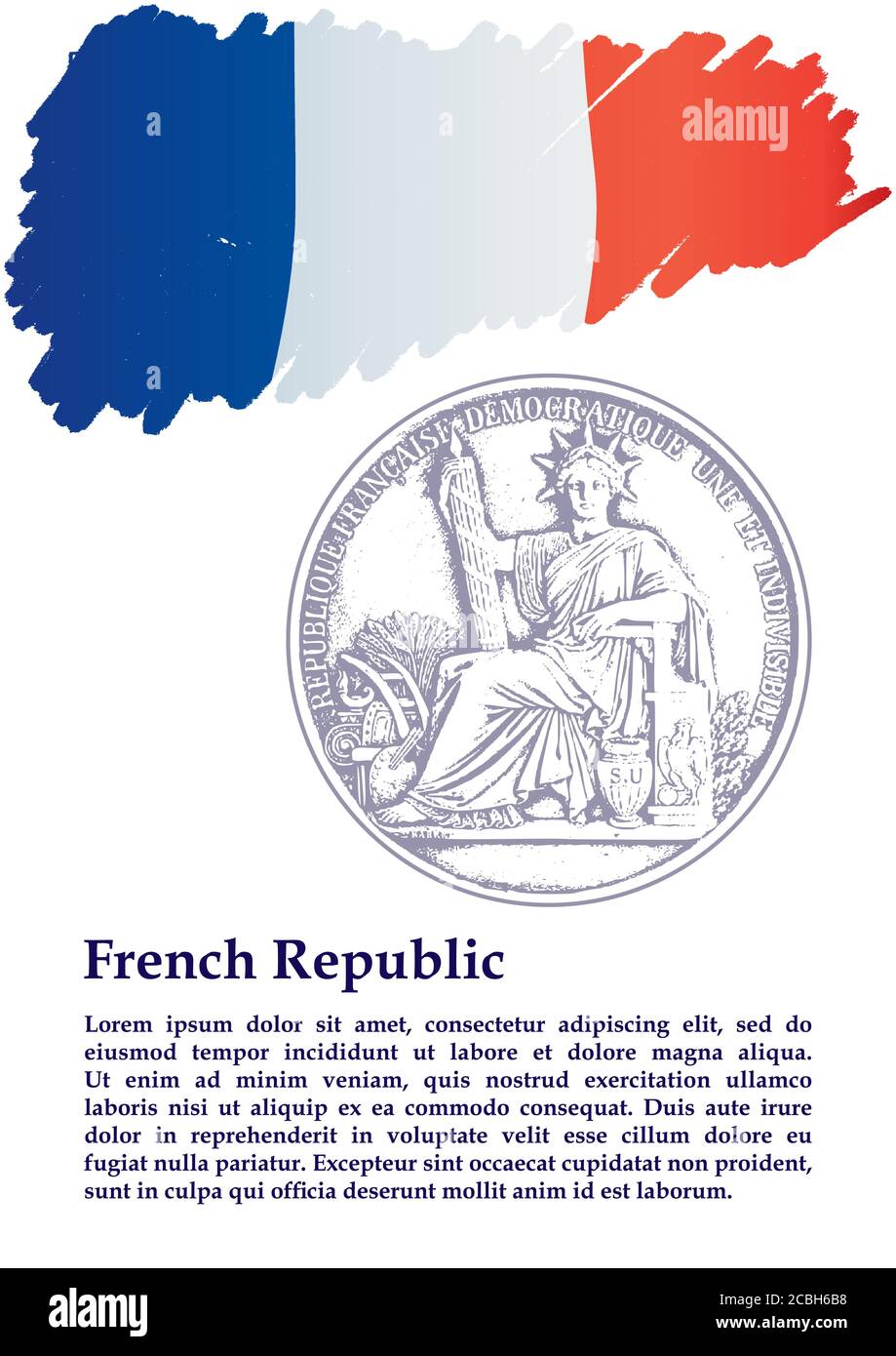 Great Seal of France, Flag of France, French Republic. Template for ...