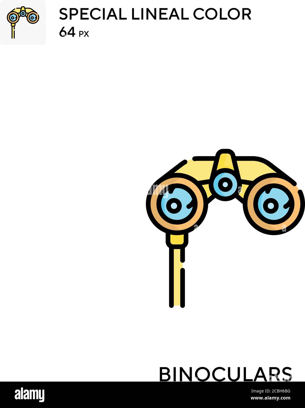 Binoculars special lineal color vector icon. Binoculars icons for your ...