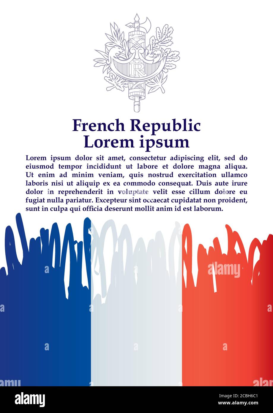 Flag of France, French Republic. Template for award design, an official ...