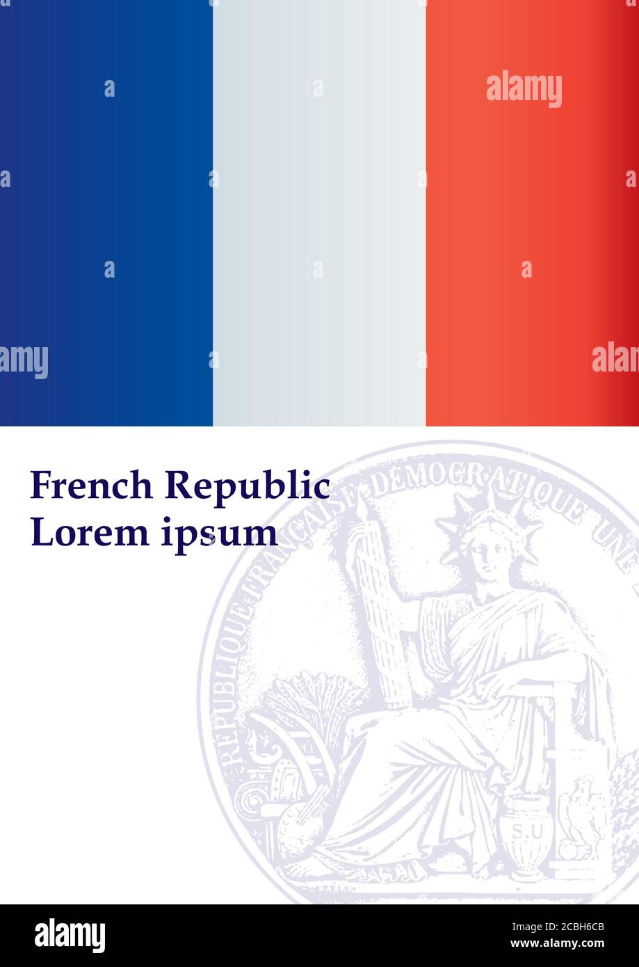 Great Seal of France, Flag of France, French Republic. Template for ...