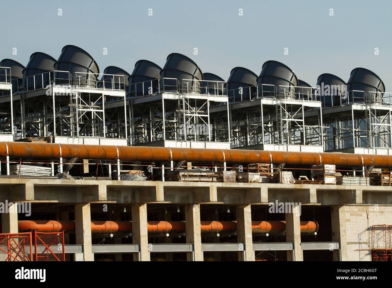 Large air conditioning system under installation Stock Photo - Alamy