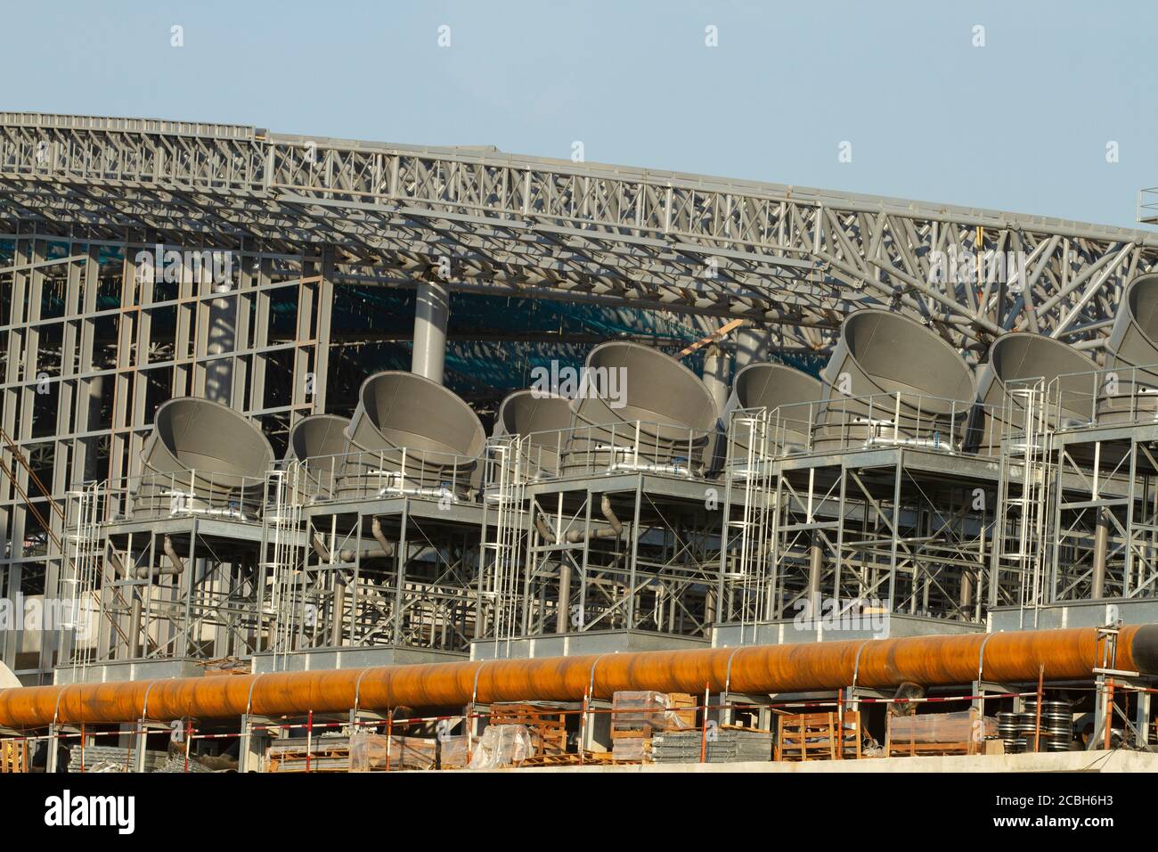 Large air conditioning system under installation Stock Photo - Alamy