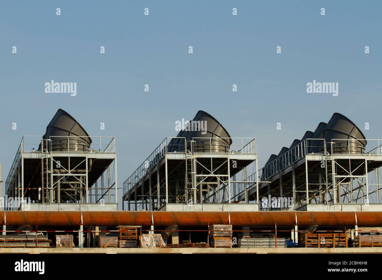 Large air conditioning system under installation Stock Photo - Alamy