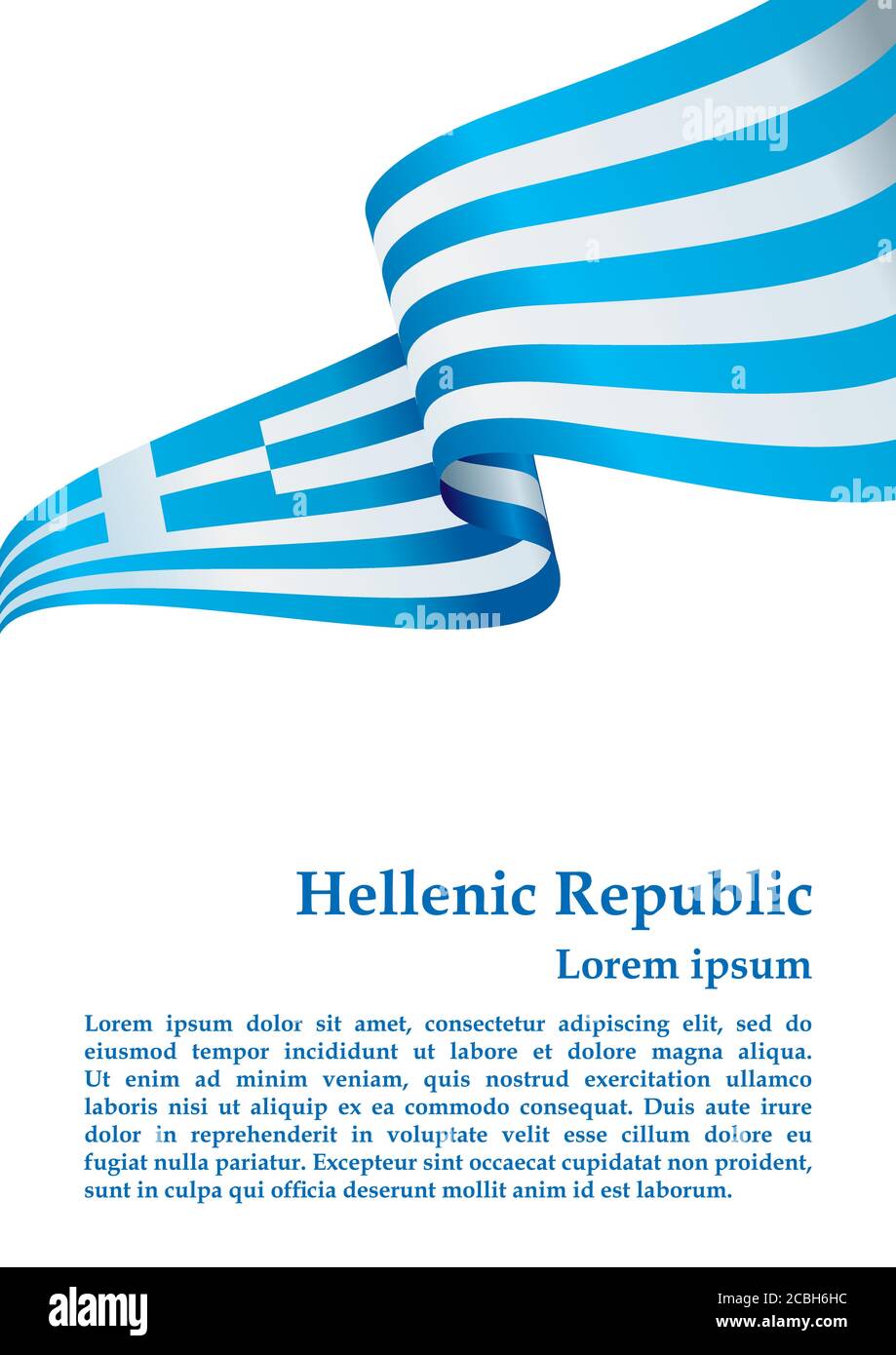 Flag of Greece, Hellenic Republic. Template for award design, an ...