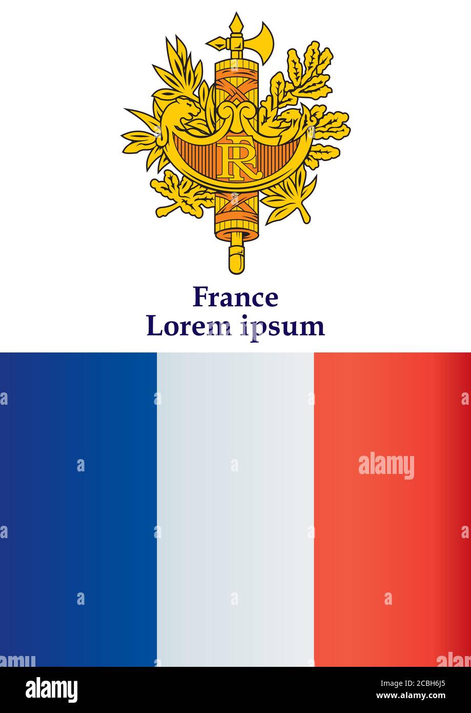 Flag of France, French Republic. Template for award design, an official ...