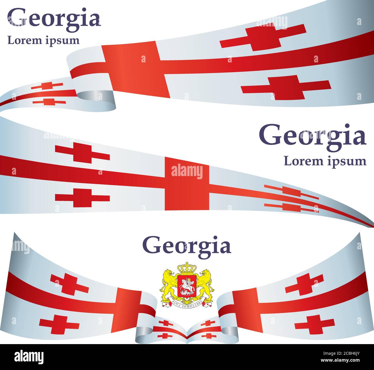 Flag of Georgia, Five Cross Flag. Template for award design, an ...