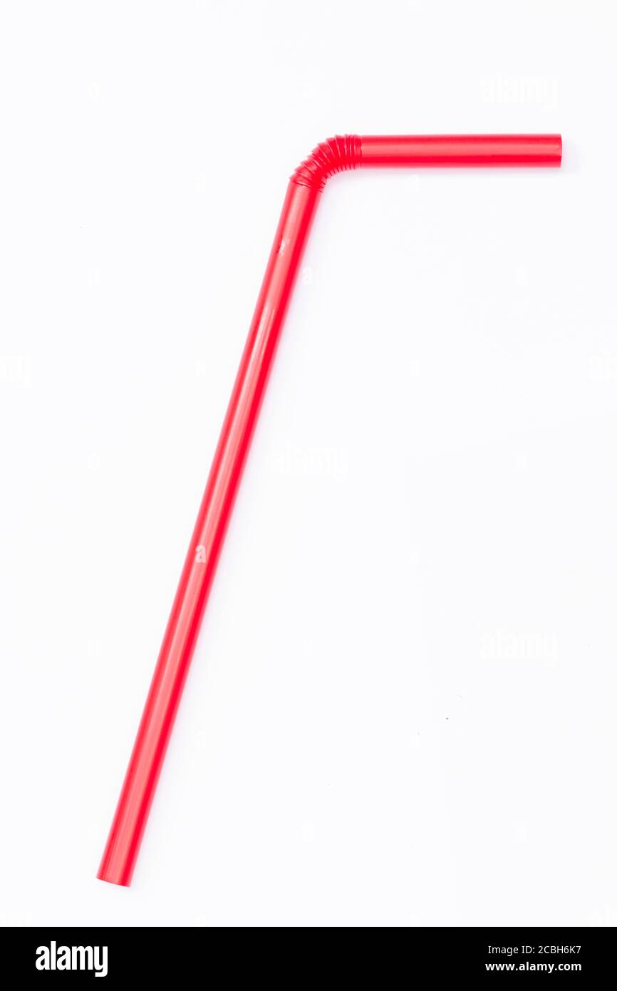 Red straw isolated on white background Stock Photo - Alamy