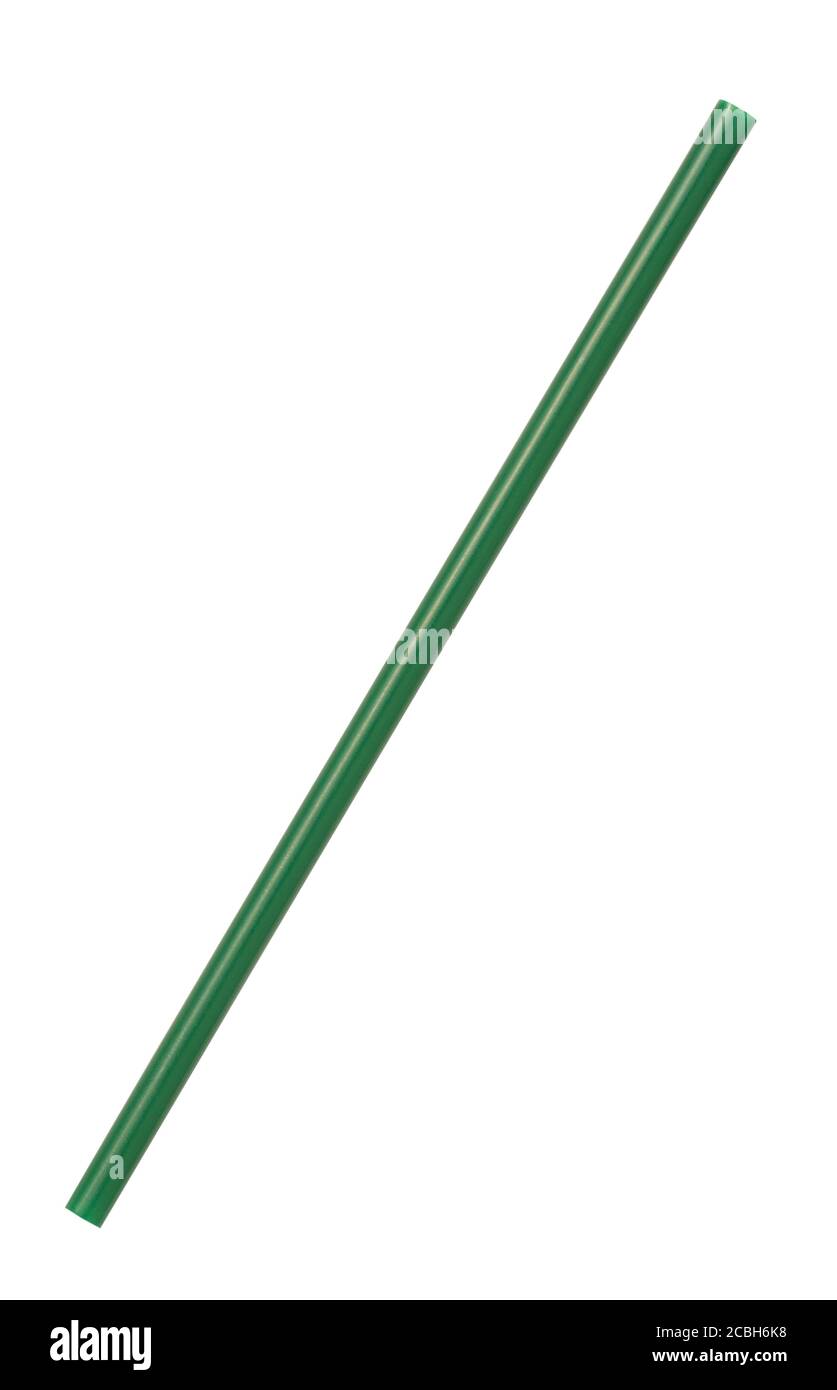 Green straw isolated on white background Stock Photo - Alamy