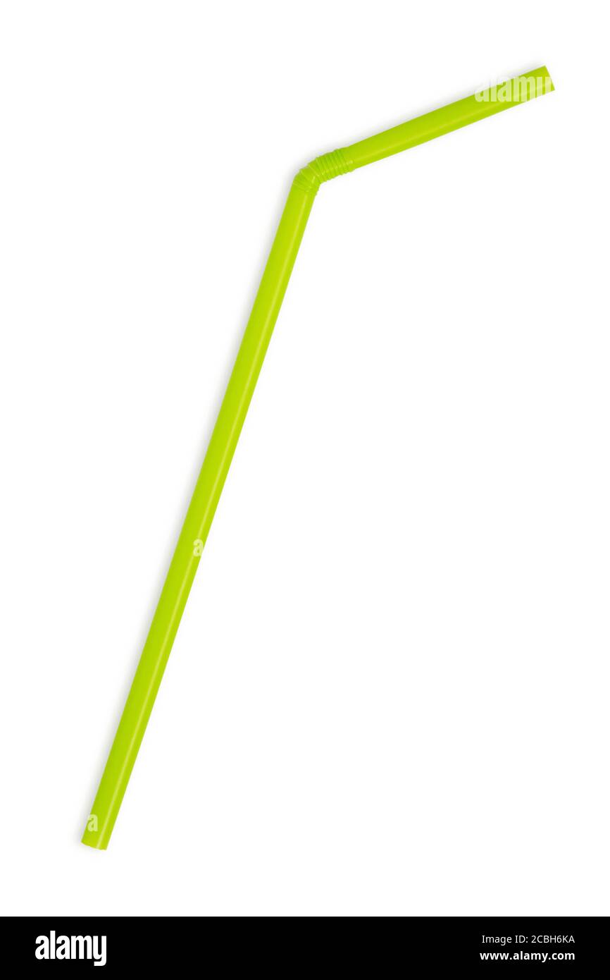 Light green straw isolated on white background Stock Photo - Alamy