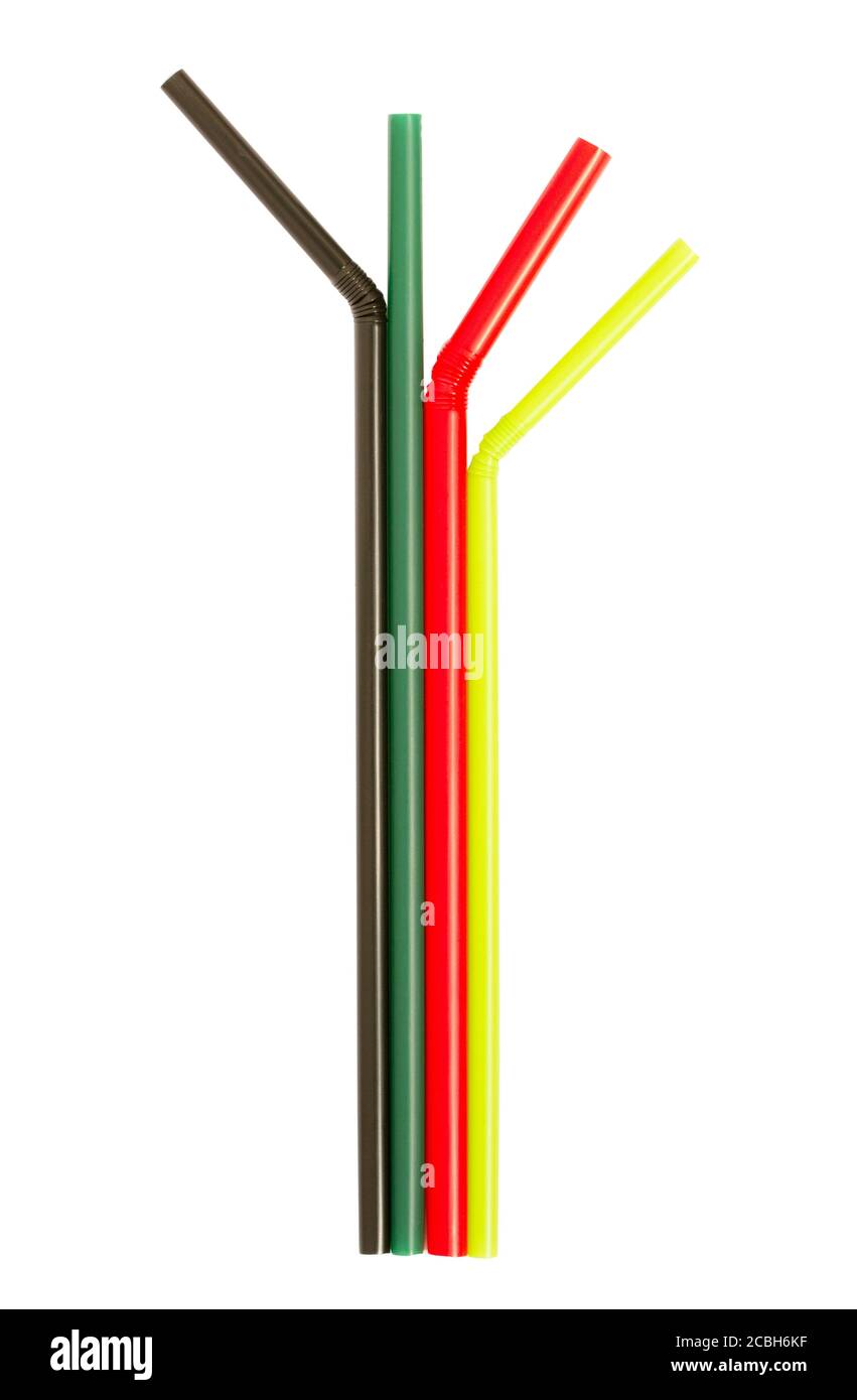 Colorful color straws isolated on white background Stock Photo - Alamy