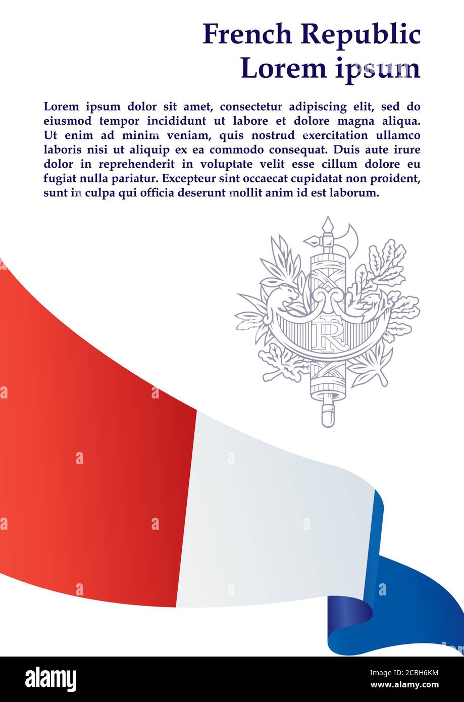 Flag of France, French Republic. Template for award design, an official ...