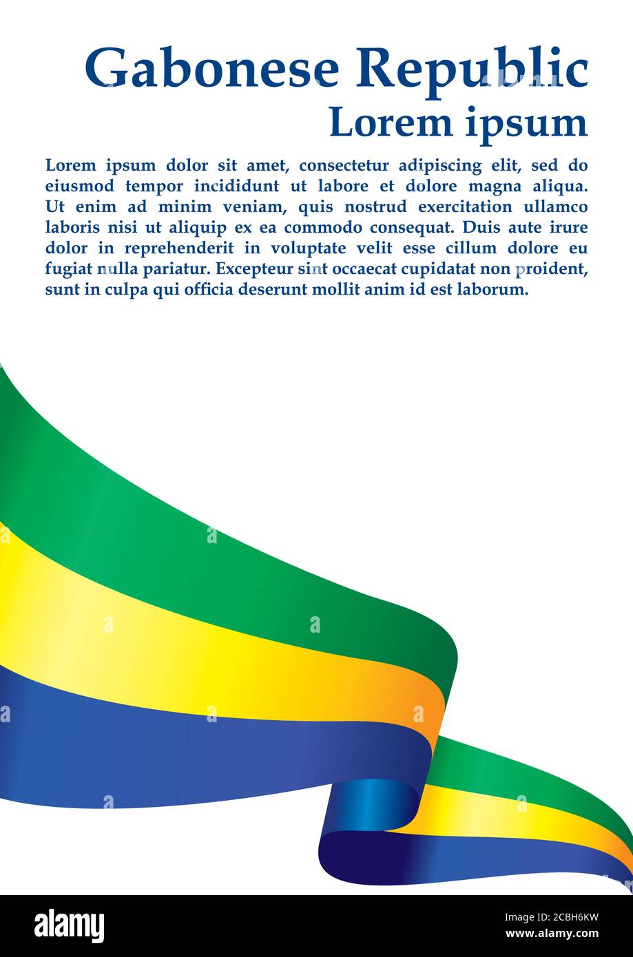 Flag of Gabon, Gabonese Republic. Template for award design, an ...
