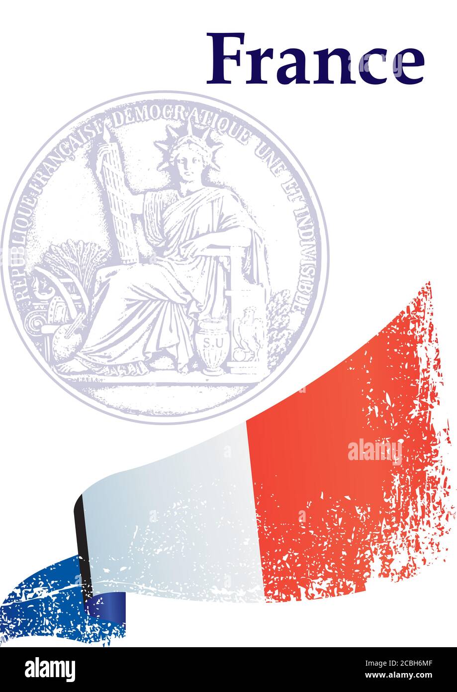 Great Seal of France, Flag of France, French Republic. Template for ...